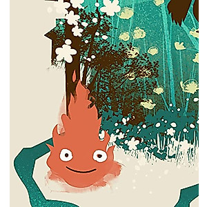 Japanese Castle Art Print - Ukiyo-e Wall Art 8 x 10 Unframed Japanese Anime Artwork Wizard Print Hayao Miyazaki Wall Hanging Cool Movie Inspired Home Decor, Calcifer Turnip Head Artwork