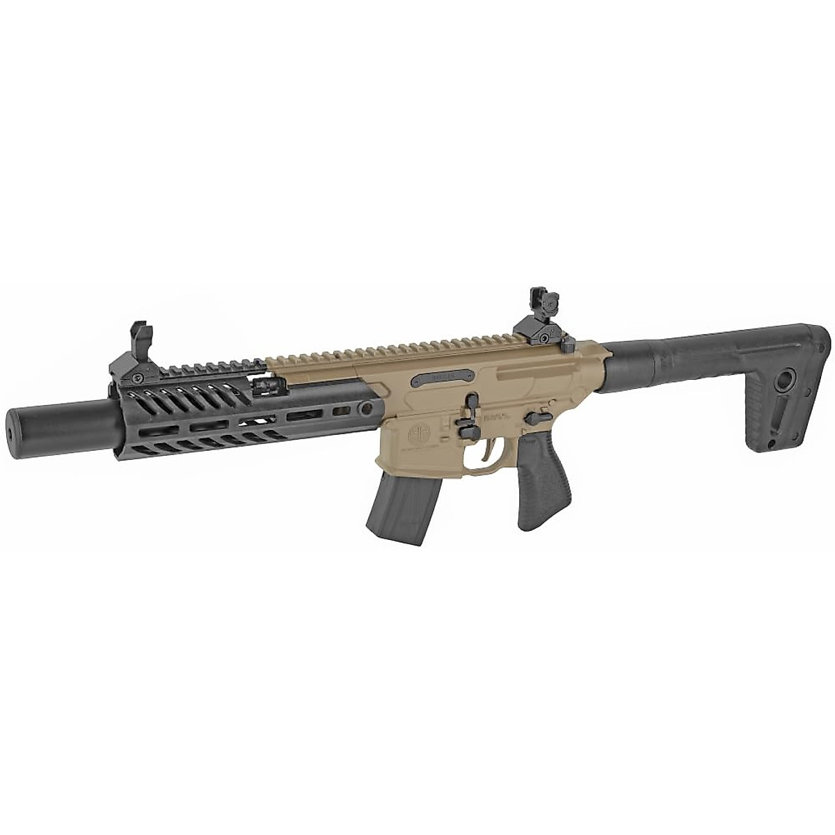 SIG SAUER MCX Rattler .177 Cal CO2 Semi-Auto Pellet Rifle with Flip-Up Sights and 30-Round Magazine