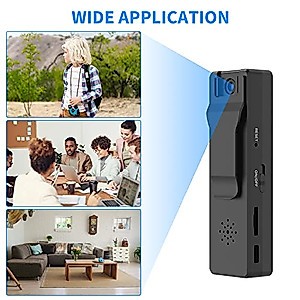 Crazytree Small Wireless WiFi Portable Camera, Security Body Cameras 1080P HD with 180° Pivoting Wide Angle Lens Remote Phone APP Room Pet Camera