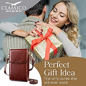 Classico Small Crossbody Phone Purse for Women - Crossbody Bag Wallet for Phone, Cards, Accessories (Small, Black)