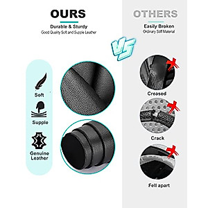 Purse Strap Purse Straps Replacement Crossbody Replacement Straps for Handbags Gold Hardware Genuine Leather(Black)