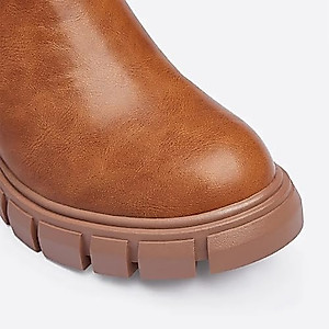 NEWBELLA Womens Over Knee Boots Thigh High Stretch Knitted Socks Chunky Block Heel Boots (Brown, Adult, Women, 7, Numeric, US Footwear Size System, Medium)