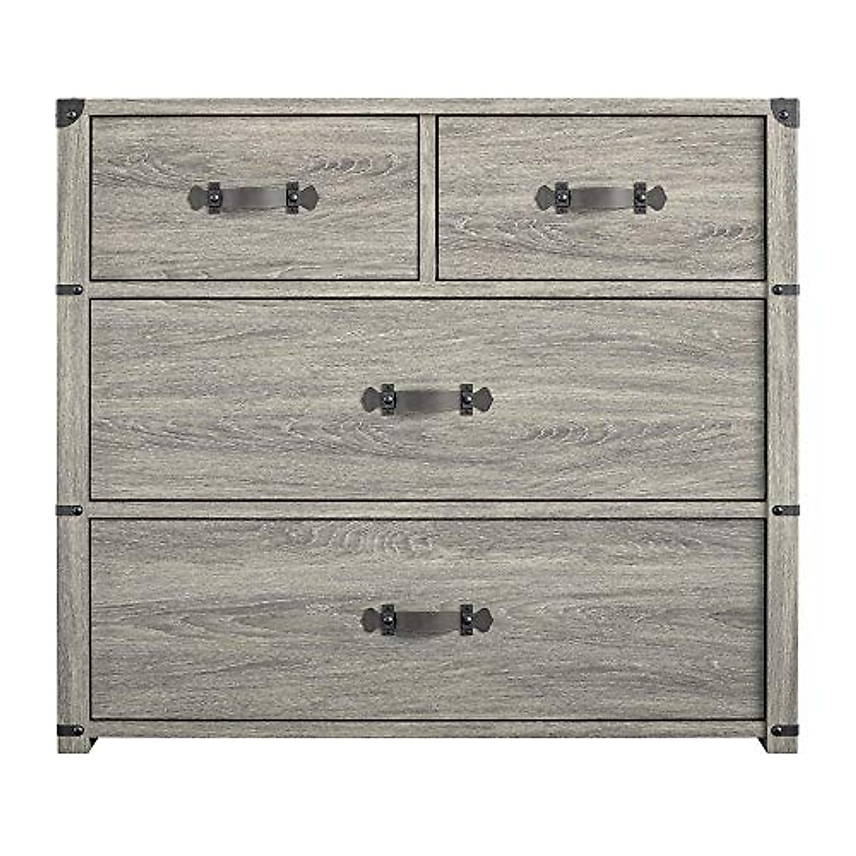 Little Seeds Nova 4 Drawer Storage Grey Dresser, Gray Oak