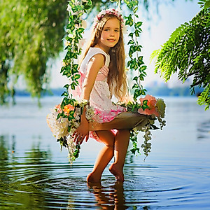 YJFWAL Artificial Green Ivy Leaf Garland String Lights - 6.5ft 1 Vine Fairy Lights with 2Pcs 30 LED String Lights, Battery Operated Fake Greenery Decor for Home, Garden, Party, Weddings, and Walls