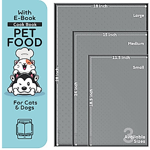 Dog Food Mat - 28x18” Large Silicone Stove Top Protector, Silicone Pet Food Mat, Raised Edges Dog Mat for Food and Water Prevent Spill, Waterproof Cat Food Mat Protect Floors, Easy Clean Dog Bowl Mat
