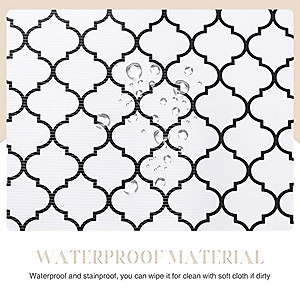 Glotoch Shelf Liner for Kitchen Cabinets Non Slip,17.5" x 30FT Drawer Liner Waterproof Cabinet Liner for Shelve,Premium Refrigerator Liners for Shelves,Cupboard,Dresser,Closet,Quatrefoil White