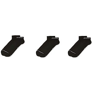 Nike Mens 3-Pack Jordan Jumpman No-Show Socks Black/White SX5546-010 Size X-Large
