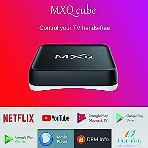MXQ Android 7.1 ATV TV Box with Build-in AI Speaker AI Assistant S905W Quad-core 2G+16G 4K up to 60fps WiFi 2.4GHz BT 4.0 Smart Streaming Media Player for Home Entertainment