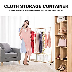 Cabilock Portable Closet Clothing Storage Bags 2PCS Wardrobe Clothes Organizer 7 Grids Jeans Storage Box Foldable Mesh Drawer Organizer for Bedroom Closet Wardrobe (Beige) Scarf Organizer