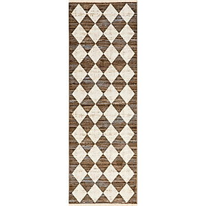 nuLOOM Fringed Performance Indoor Area Rug, Power Loomed, Easy Clean, Durable, Non-Shed, 3' x 8', Meline Beige