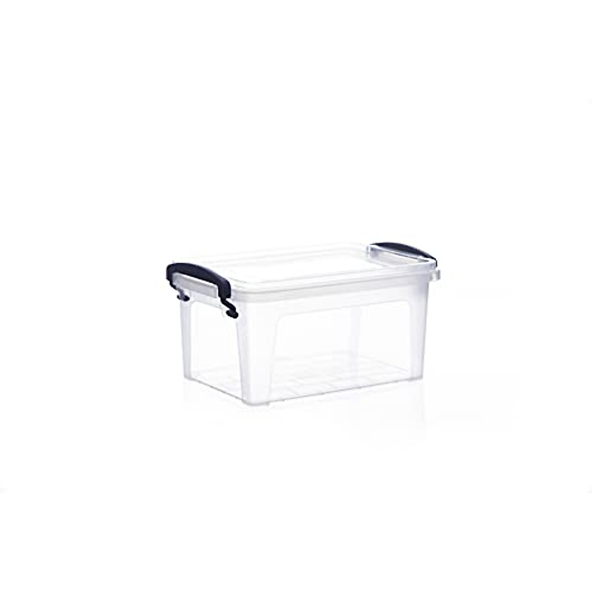Superio Plastic Storage Box, Clear Container Bin with Lid, 1.75 Quart, Small Stackable Tote with Snap Lock Handles