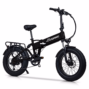 NOPAARD Folding Electric Bikes for Adults, 20" x 4" Fat Tire 500W (Peak 750W) Adults Electric Bicycles 40 Miles 20MPH with 48V Hidden Li-ion Battery, LCD Display, Air Saddle, UL2849, Matte Black