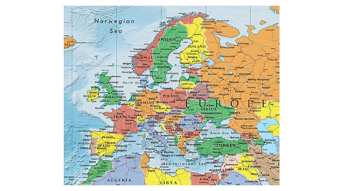 Swiftmaps World Premier Wall Map Poster 24x36 - Accurate & Vibrant