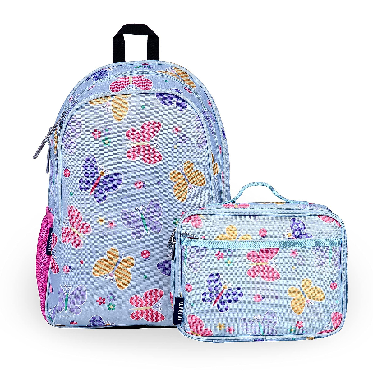 Wildkin 15 Inch Kids Backpack Bundle with Lunch Box Bag (Butterfly Garden)