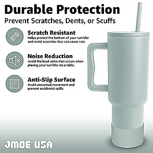 Jmoe USA 3-Pack Boot Sleeve Covers for Simple Modern 40oz & 30oz Trek Tumbler With Handle | Travel Mug | Protects Against Dents & Scratches | Fits Summit Bottles | Soft Silicone (Sea Glass Sage)