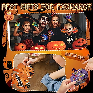 72Pcs Halloween Party Favors for Kids Boys Girls, 24Pack Bulk Toys Gift Include Squishies Pop Keychain Cards Treat Goodie Bag Stuffers Classroom Rewards Treasure Box Prize Carnival Decoration Supplies