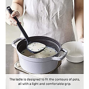 Yamazaki Home Tower Silicone Ladle - Ladle - Silicone, Black