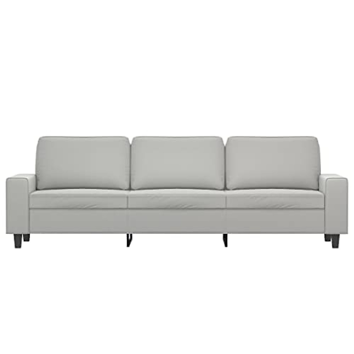 vidaXL 3-Seater Sofa Light Gray 82.7" Microfiber Fabric