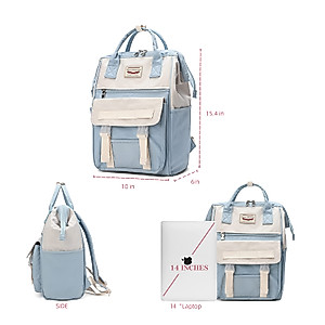 Vendra Moka School College Waterproof and Sturdy Backpack,15.6" Laptop Backpack for Women Teen Girls, Cute Casual Daypack for Travel, Work