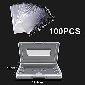 Dollar Bill Holder with Storage Case, MUDOR PP Material 100 Pieces Clear Paper Money Currency Collection Sleeves Protector Bag, Banknotes Protector Slab Holder