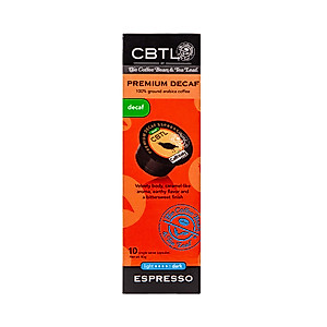 CBTL Premium DECAF Espresso Capsules By The Coffee Bean & Tea Leaf, 10-Count Box