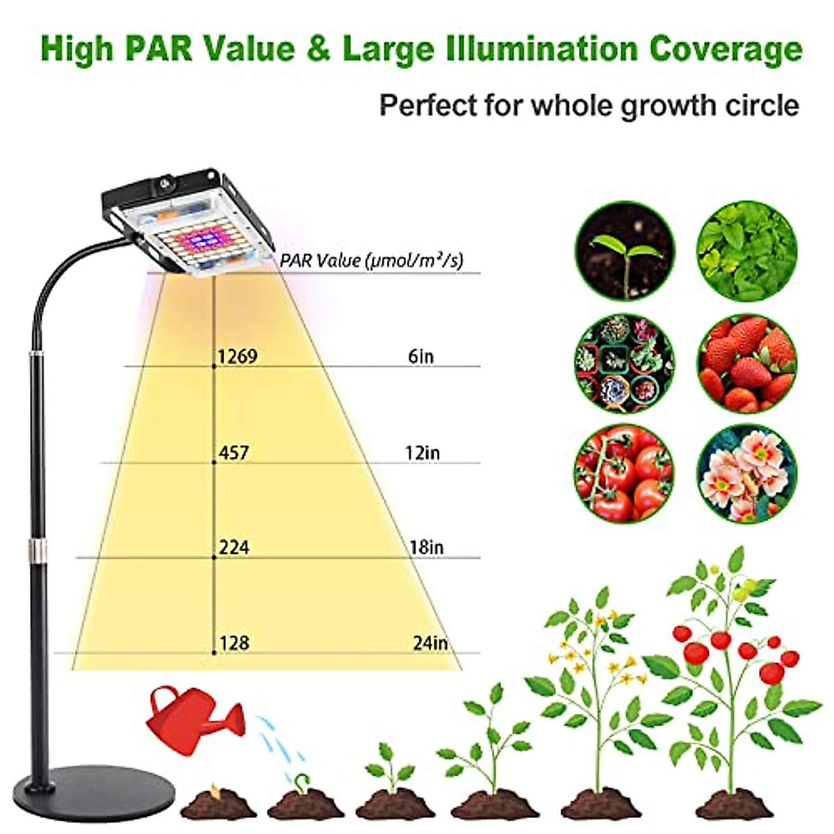 LBW Grow Light for Indoor Plants, Full Spectrum Desk LED Plant Light, Small Grow Lamp with On/Off Switch, Height Adjustable, Flexible Gooseneck, Ideal for Indoor Grow