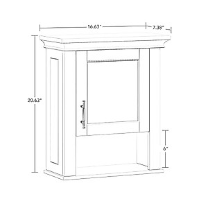 RiverRidge Somerset Single Door Wall Cabinet - Bathroom Medicine Cabinet with Inset Door, Coved Top Shelf, 2 Interior Shelves & Open Display Shelf – Elegant Bathroom Cabinet for Expanded Storage