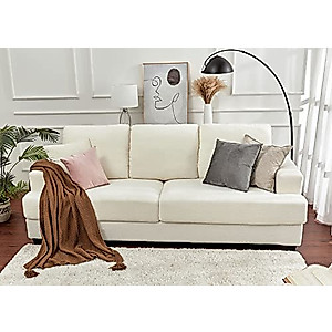 AMERLIFE Sofa, Deep Seat Sofa-Contemporary Bouclé Sofa Couch, 3 Seater for Living Room-Oversized Off-White Comfy Visit The Store 97in x 33in x 40in