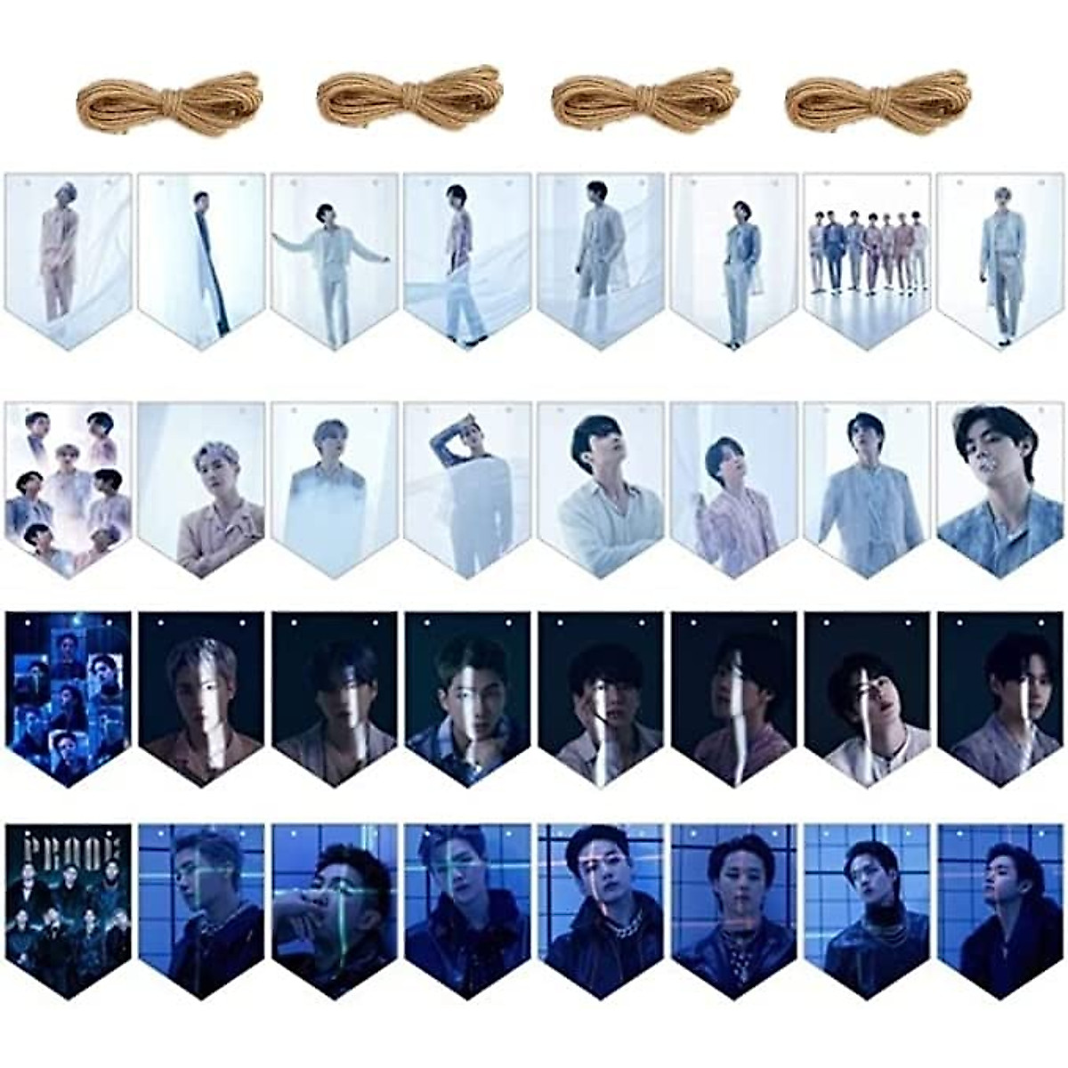 BanTan Boys Birthday Banner Bunting,Personal Banner Flags with 8 Meters String for BanTan Boys Birthday Party Birthday Gift Home Decoration(Purple)