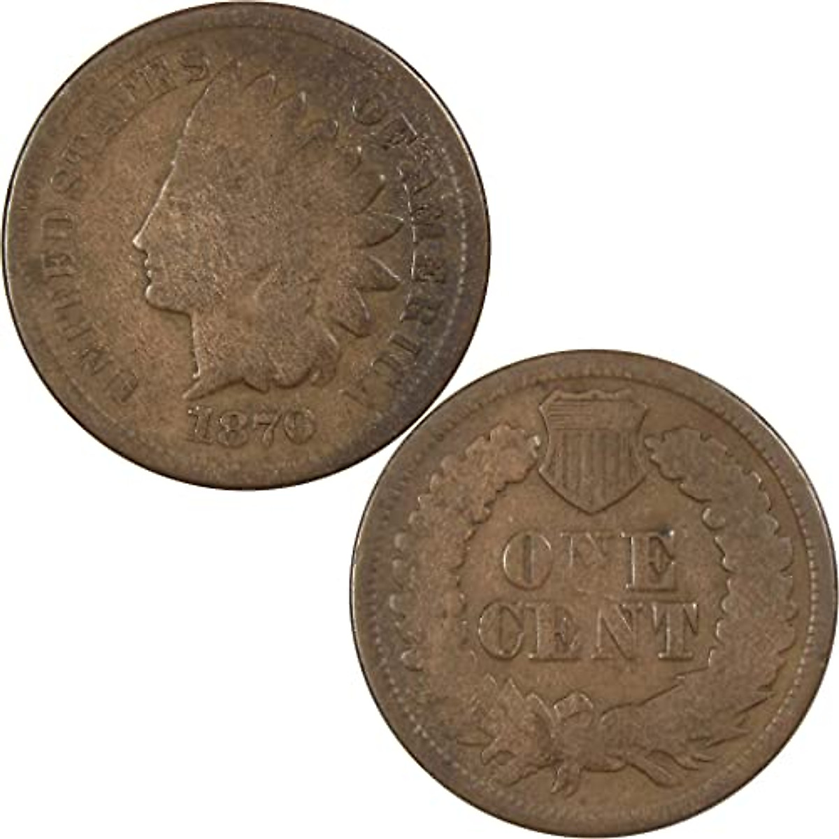 1870 Indian Head Cent G Good Penny 1c US Coin Collectible SKU:IPC7704