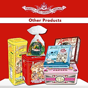 Amaretti del Chiostro Soft Cookies from Italy - Almond Sugar Cookies Individually Wrapped for Freshness - Traditional Italian Delicacies Gourmet Cookies & Gluten Free Snacks (Green Tower Tin, 6.35 oz)