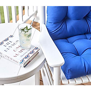 Klear Vu Solarium Cushion, Indoor and Outdoor Rocking Chair Pad for Patio, Living or Nursery Room, 2 Piece Set, Seat 19"x19" and Seatback 21"x18", 03 Blue