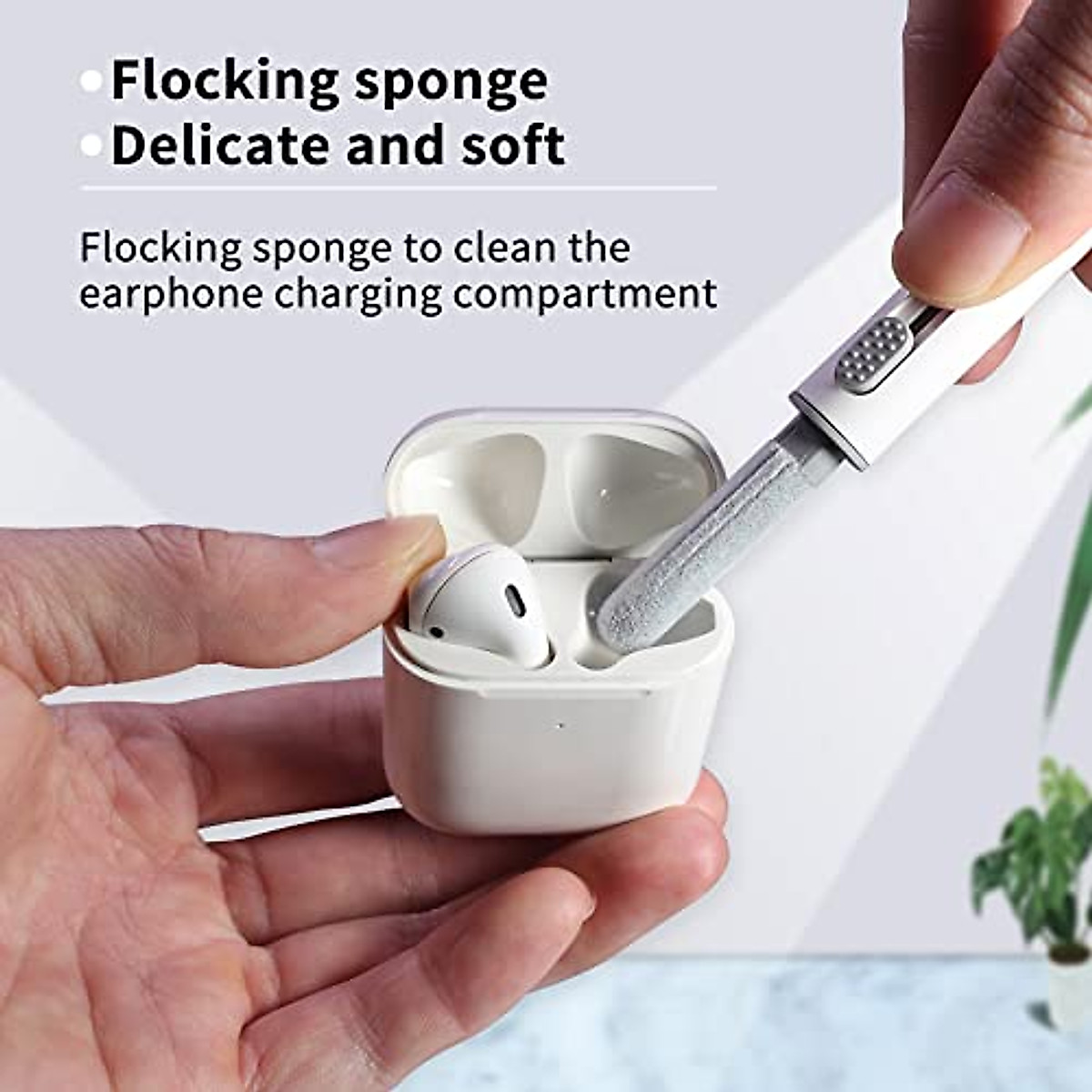 Cleaner Kit for Airpods Pro 1 2 3 Multi-Function Cleaning Pen, 3 in 1 Multifunctional Cleaning Pen for Wireless Earphone, Bluetooth Headphone, Earphone Case, Keyboard, Camera (White)