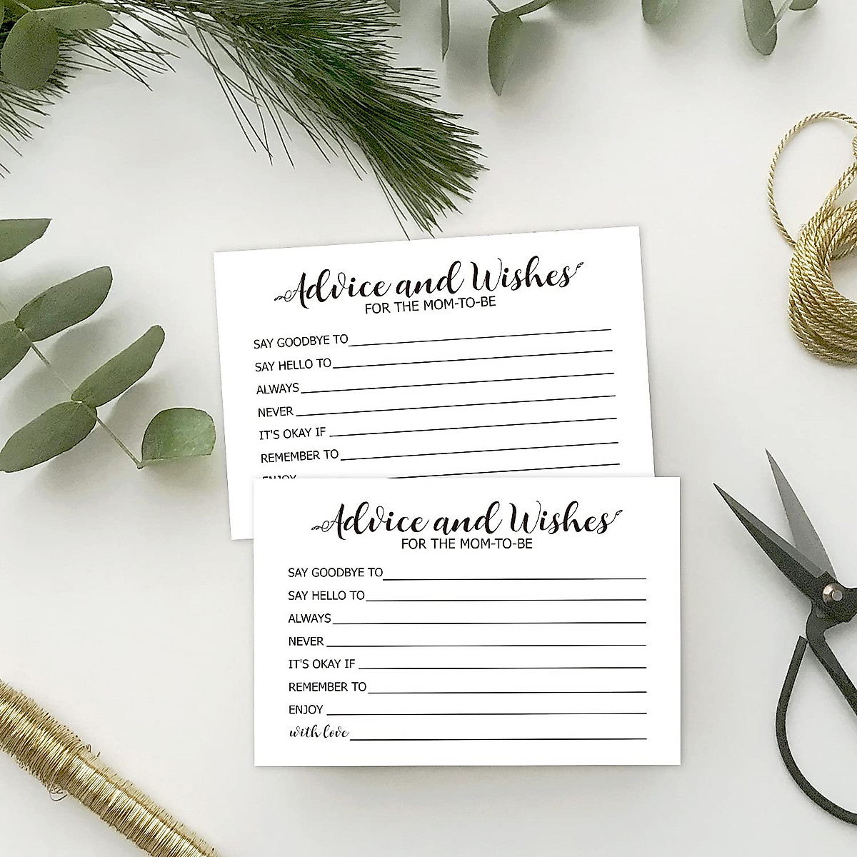 TENTADO Baby Shower Advice Card, Pack of 50 4x6 Inch - Premium Quality, Perfect for Baby Shower Games & New Mom Gifts