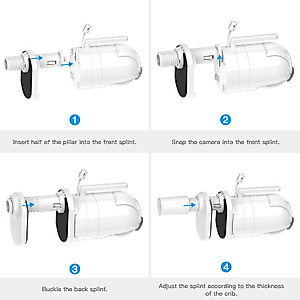 VOMENC Baby Monitor Crib Mount for Infant Optics DXR-8 Baby Monitor/Infant Optics DXR-8 Pro/Infant Optics Add-On Camera, Infant Optics Mount for Toddler, Easy Installation No Tools Required