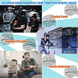 Jo. Devivre VR Mask Sweat Band VR Sweat Mask Face Cover for Oculus Quest 2 ,Virtual Reality Workouts, Supernatural Size Adjustable with Strap Closure (Grey, 2 Pack)