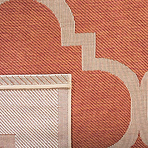 SAFAVIEH Courtyard Collection 2&#039; x 3&#039;7&quot; Terracotta CY6243 Moroccan Trellis Indoor/ Outdoor Waterproof Easy-Cleaning Patio Backyard Mudroom Accent-Rug