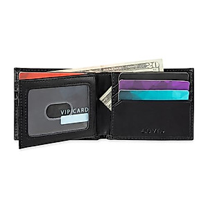 Levi's Men's Extra Capacity Slimfold Wallet, Charcoal Black, One Size