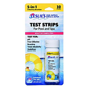 Leslies Test Strips for Pool and Spa 5 in 1 (30 Count)