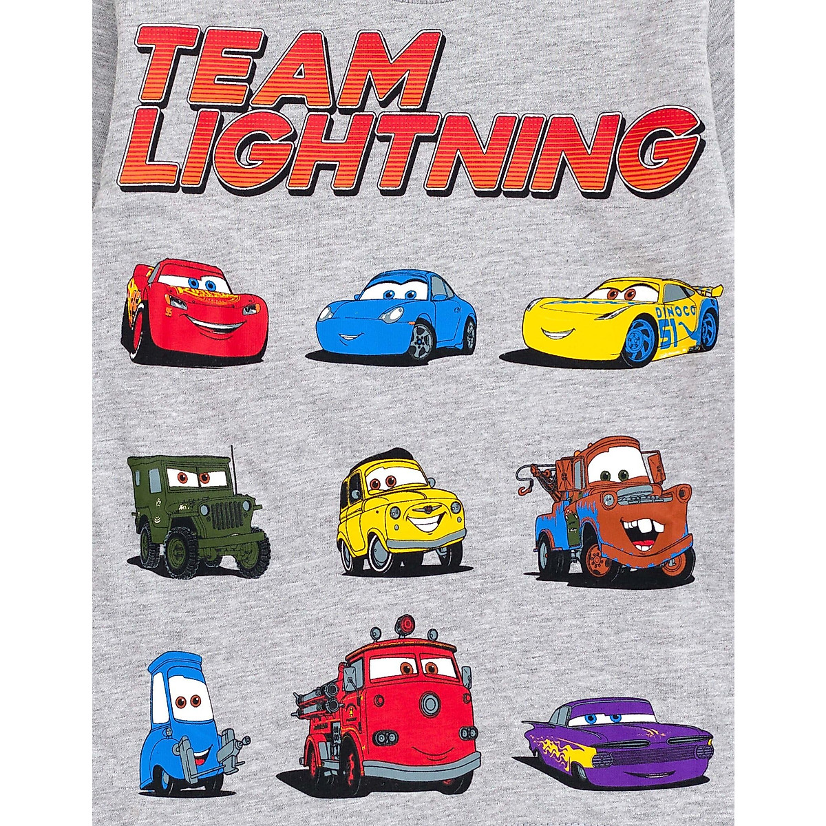 Disney Pixar Cars Lightning McQueen Tow Mater Toddler Boys 2 Pack Long Sleeve T-Shirts White/Gray 3T