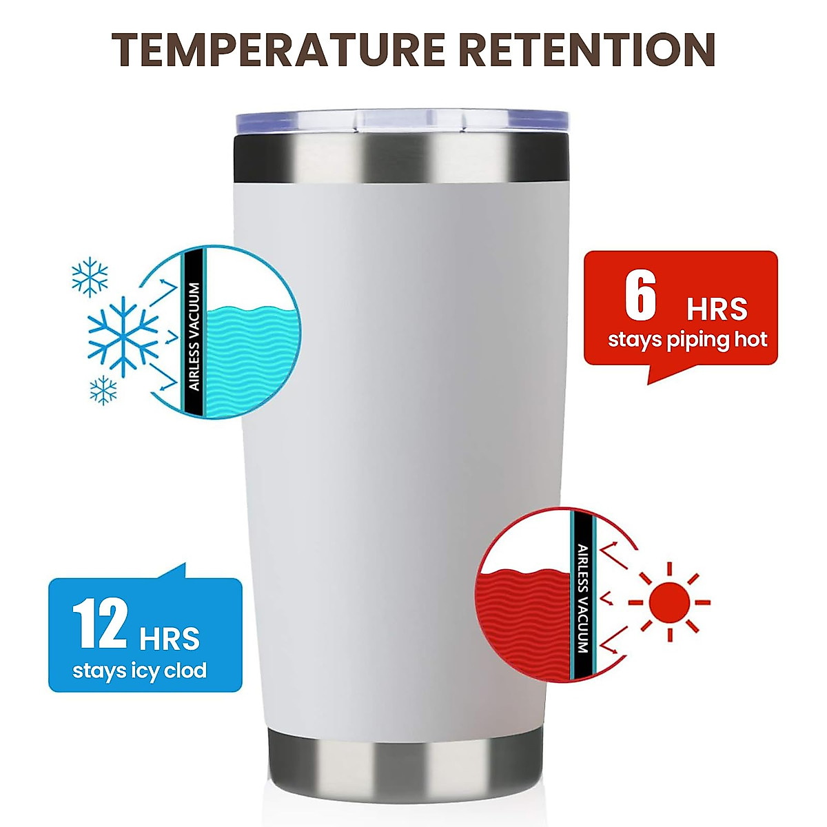 MEWAY 20oz Tumbler 2 Pack Double Wall Vacuum Insulated Travel Mug Bulk, Mix Color Stainless Steel Tumblers with Lid and Straw, Durable Powder Coated Coffee Cups for Cold & Hot Drinks（Mix Color, 2