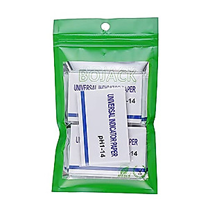BOJACK 5 Pack 80 Strips (400 Strips) pH 1-14 Test Paper Extensive Test Paper Litmus Test Paper 400 Strips pH Test for Water Soil Testing Pet Food pH Monitoring