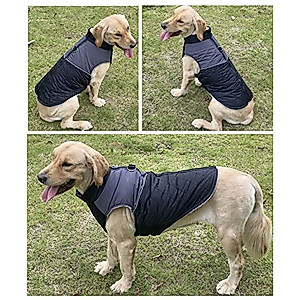 Tineer Dog Winter Jacket Vest for Small Medium Large Dogs, Fleece Lining Warm Coat Waterproof Pet Dog Clothes for Cold Weather (XS, Black)