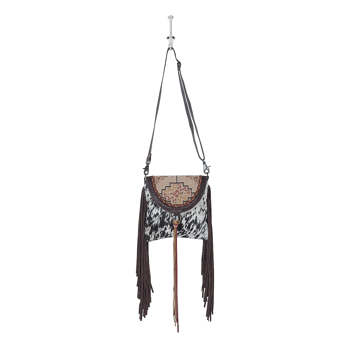 Myra Bag Monochromatic Speckles Leather & Hairon Bag S-3808