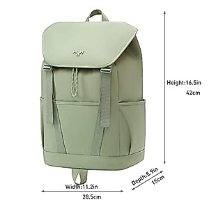MAH School Backpack for College Student, Water Resistant Casual Daypack for Travel and work, Lightweight Bookbag Men Women (Cactus Green, 15.6 Inch)