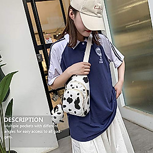 VALICLUD Hiking Backpack Small Crossbody Bag Mini Sling Backpack Small Cow Print Purse Canvas Cartoon Sling Bag Cell Phone Purse Cute Small Backpacks