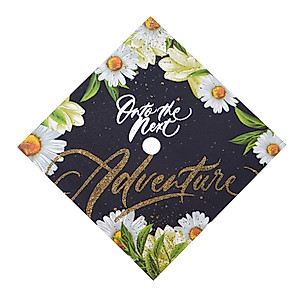 Once Upon A Time Graduation Cap Topper with Flowers, Grad Cap Decorations, Class of 2024 Grad Cap Topper, On to the next adventure