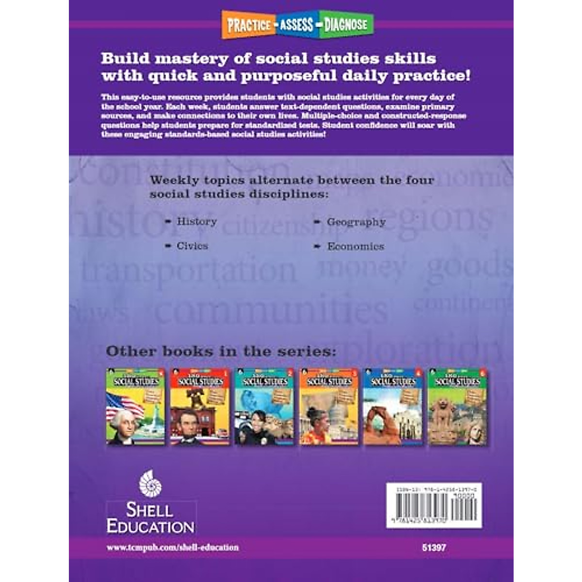 180 Days: Social Studies, Civics for 5th Grade Practice Workbook for Classroom and Home, Cool and Fun Practice Created by Teachers (180 Days of Practice)