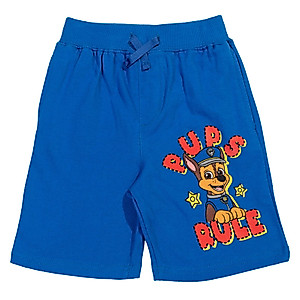 Paw Patrol Marshall Rubble Chase Toddler Boys French Terry 3 Pack Shorts Grey/Blue/Red 4T