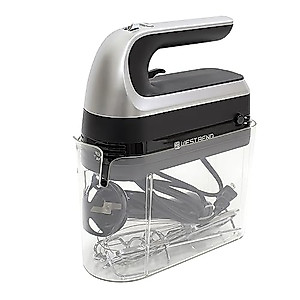 West Bend Hand Mixer Plus with Immersion Blender Attachment, 6 Speed Options with Ergonomic Handle and Snap-On Storage Case, 250-Watts, Black